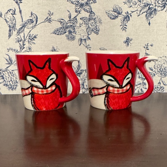 Starbucks | Dining | Starbucks Red Fox Mug Pair | Poshmark